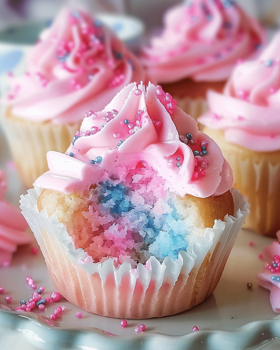 Cotton Candy Cupcakes | Sue Recipe