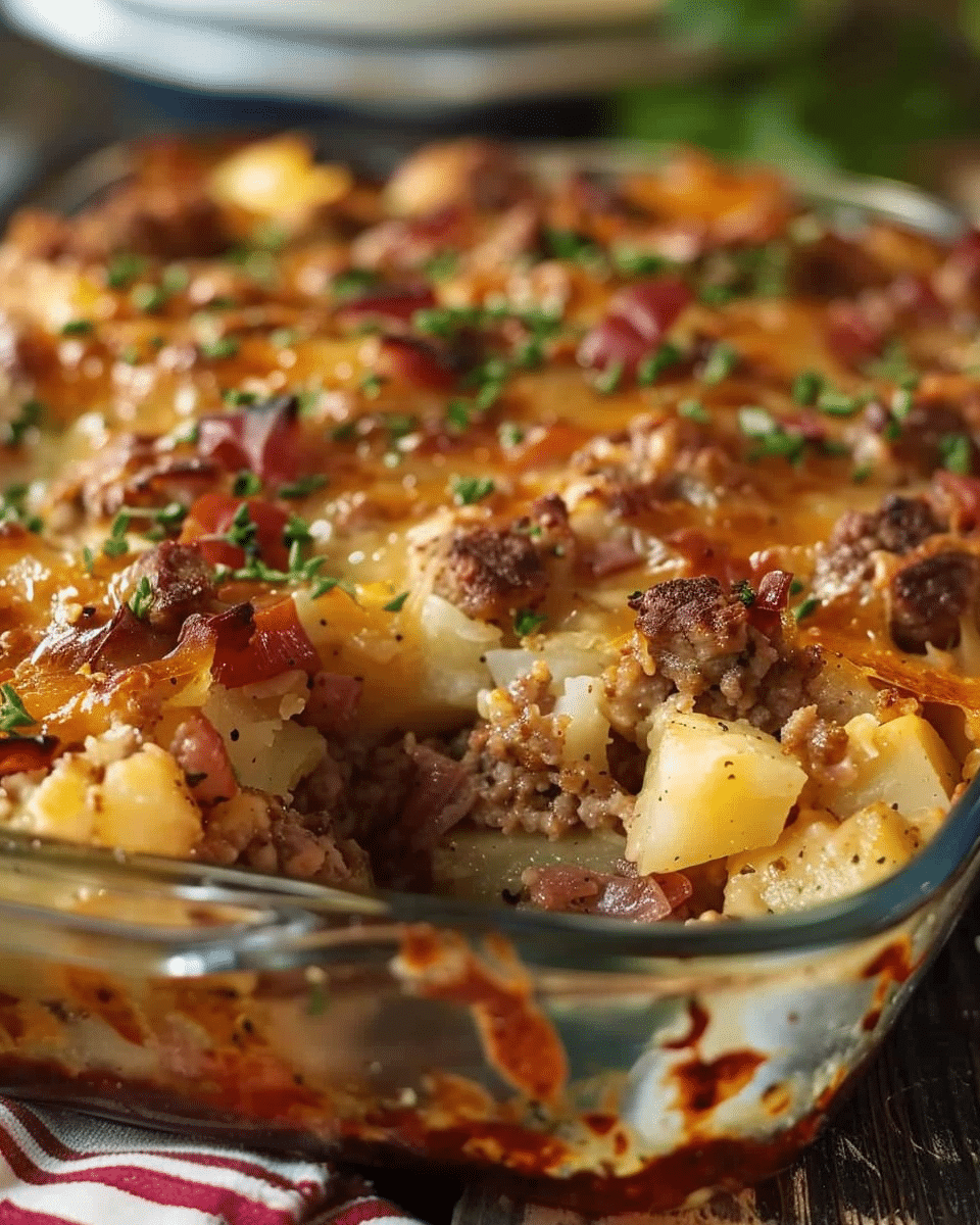 Loaded Potato & Meatloaf Casserole | Sue Recipe