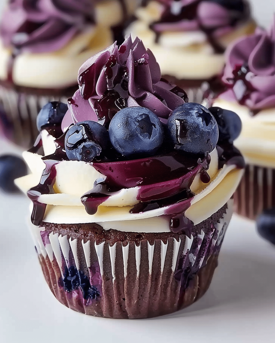 White Chocolate Blueberry Cheesecake Cupcakes | Sue Recipe