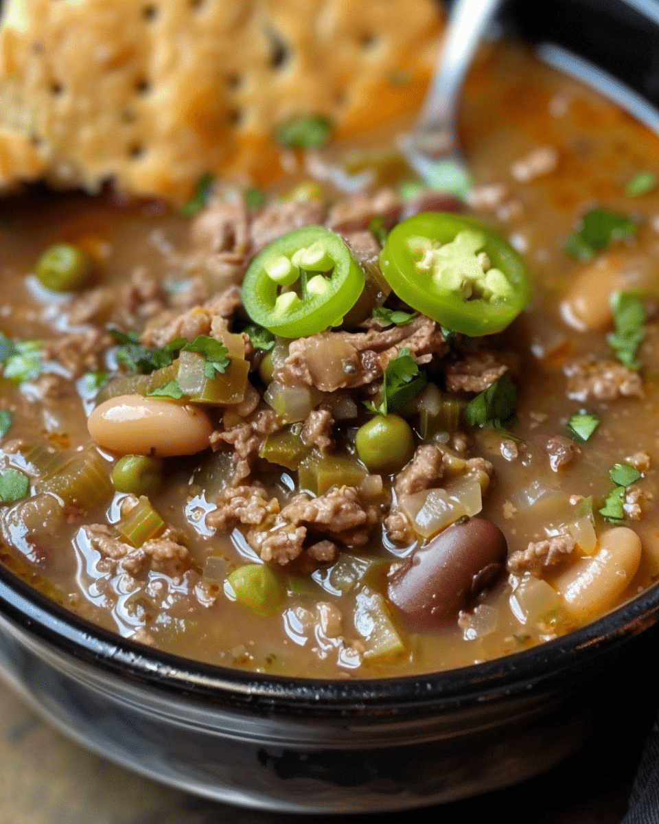 Pinto Beans, Green Chile and Beef Soup | Sue Recipe