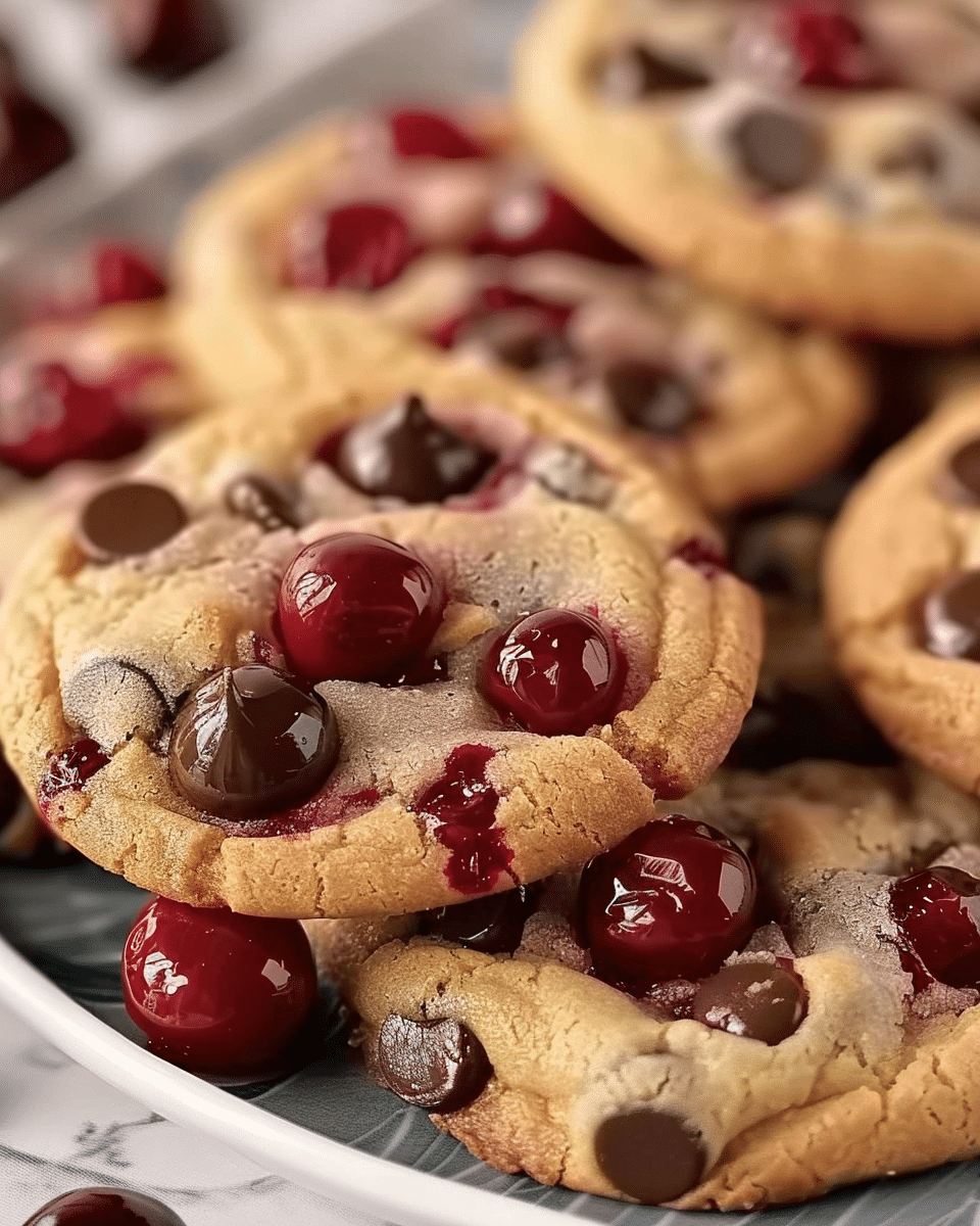 Maraschino Cherry Chocolate Chip Cookies | Sue Recipe