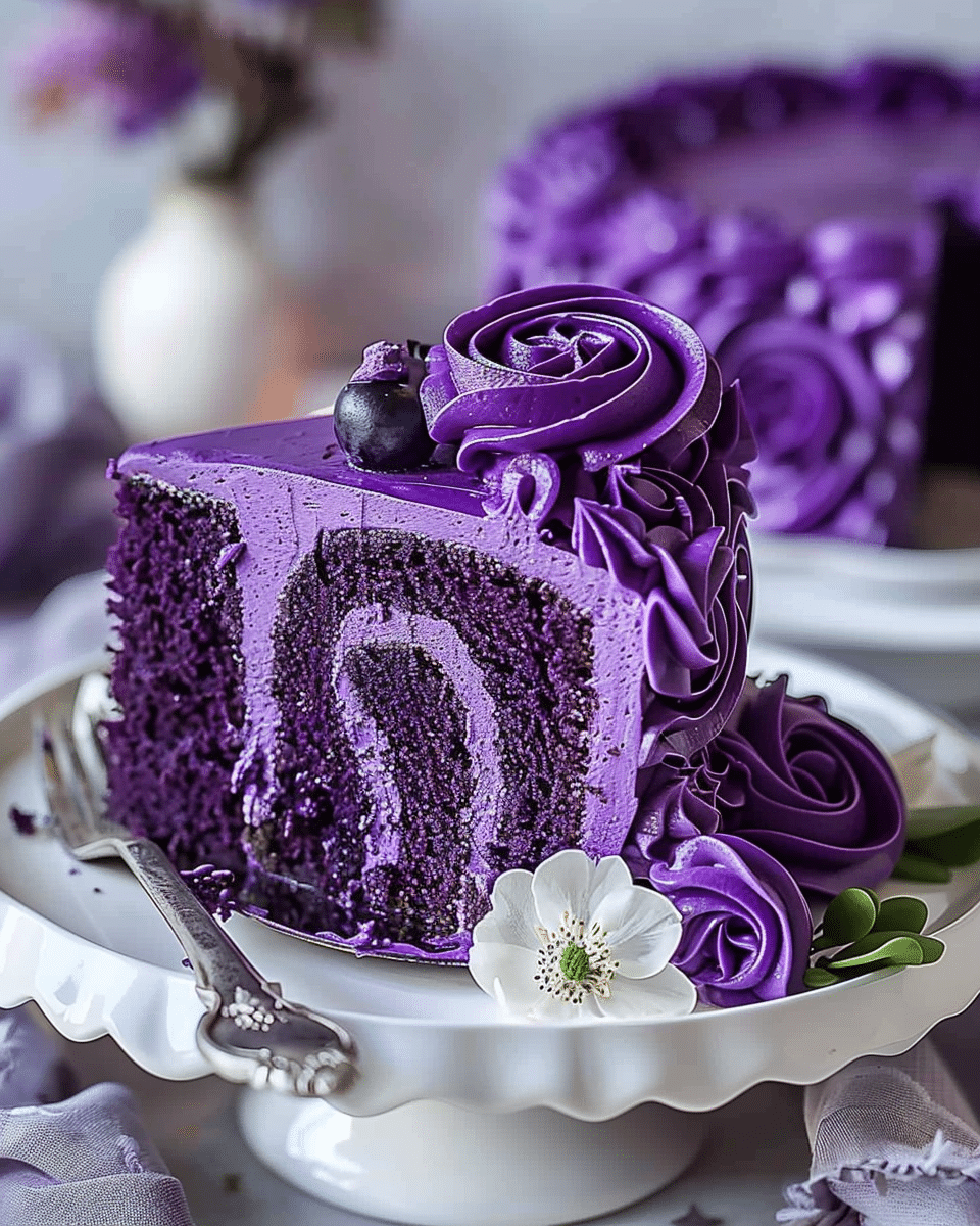 Purple Velvet Cake Roll | Sue Recipe