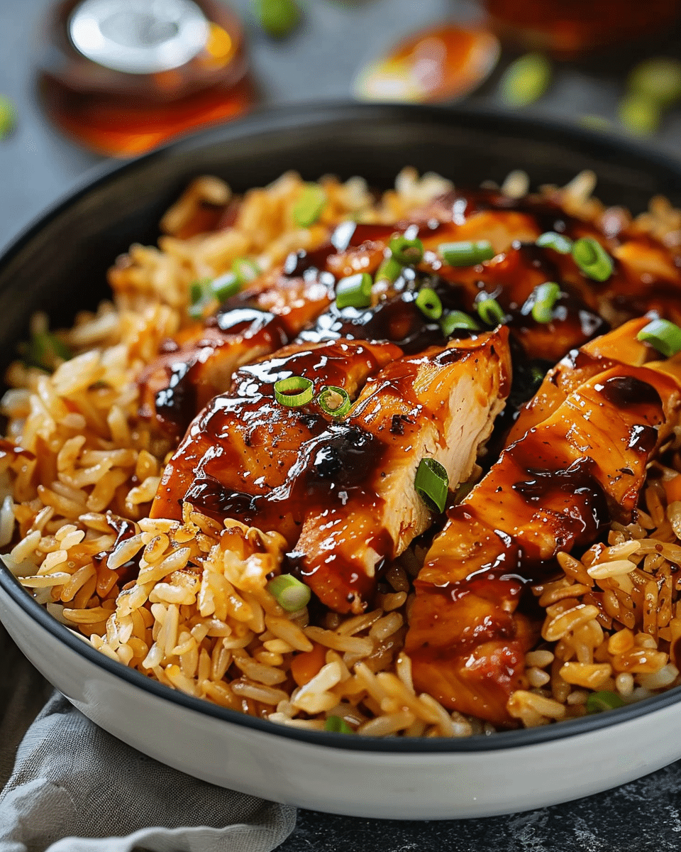 Honey BBQ Chicken Rice | Sue Recipe