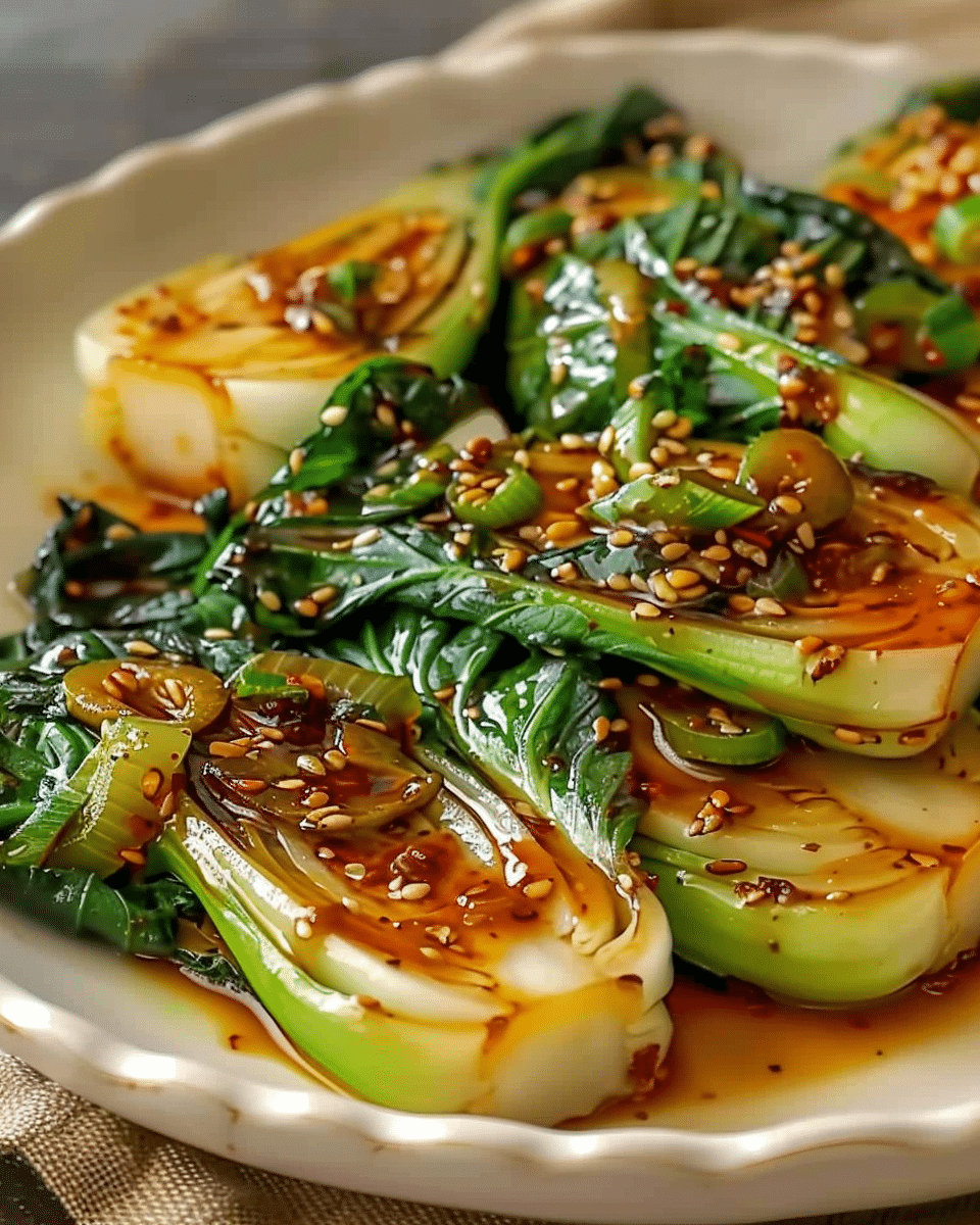 Bok Choy with Ginger Chili Sauce | Sue Recipe