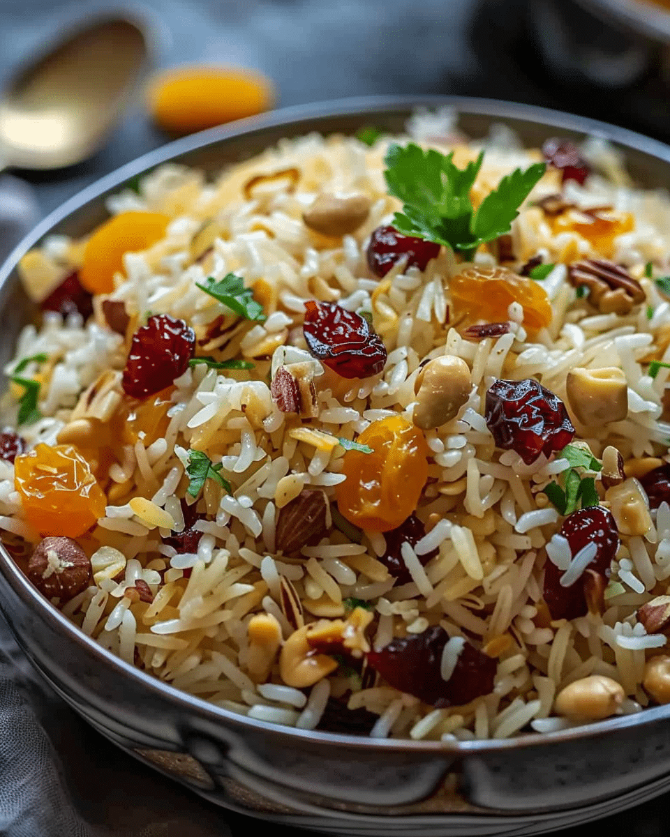 Iranian Rice with Nuts and Dried Fruits | Sue Recipe