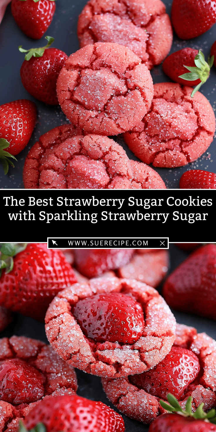Strawberry Sugar Cookies with Sparkling Strawberry Sugar | Sue Recipe