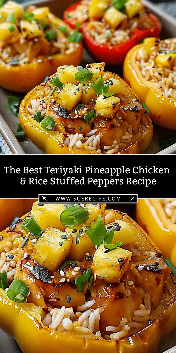 Teriyaki Pineapple Chicken & Rice Stuffed Peppers | Sue Recipe