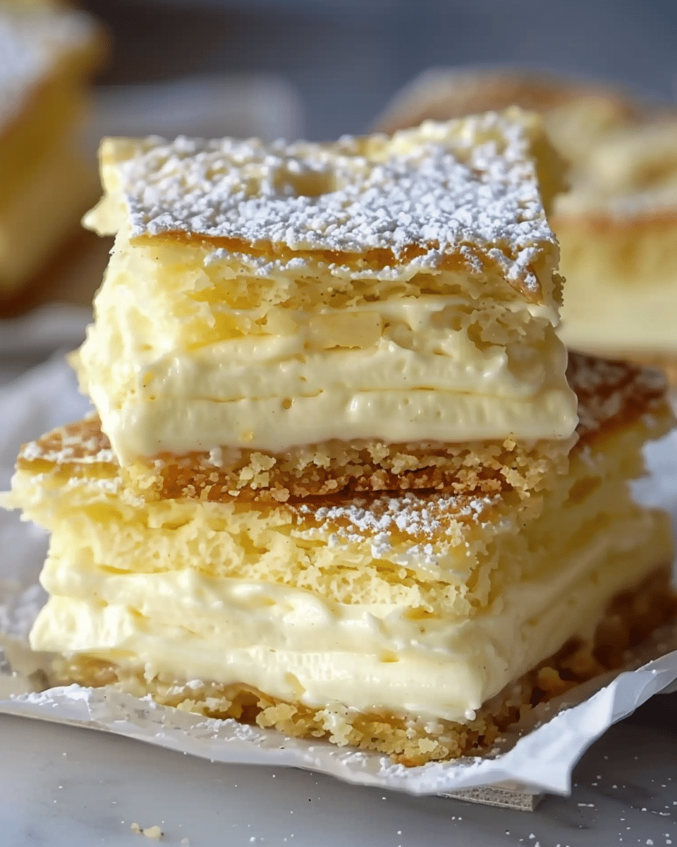 Vanilla Custard Cream Squares | Sue Recipe