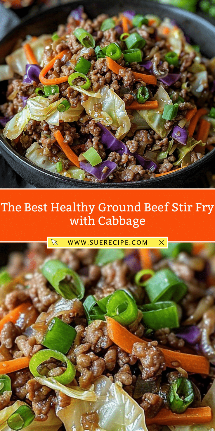 Healthy Chinese Ground Beef & Cabbage Stir Fry Stack | Sue Recipe