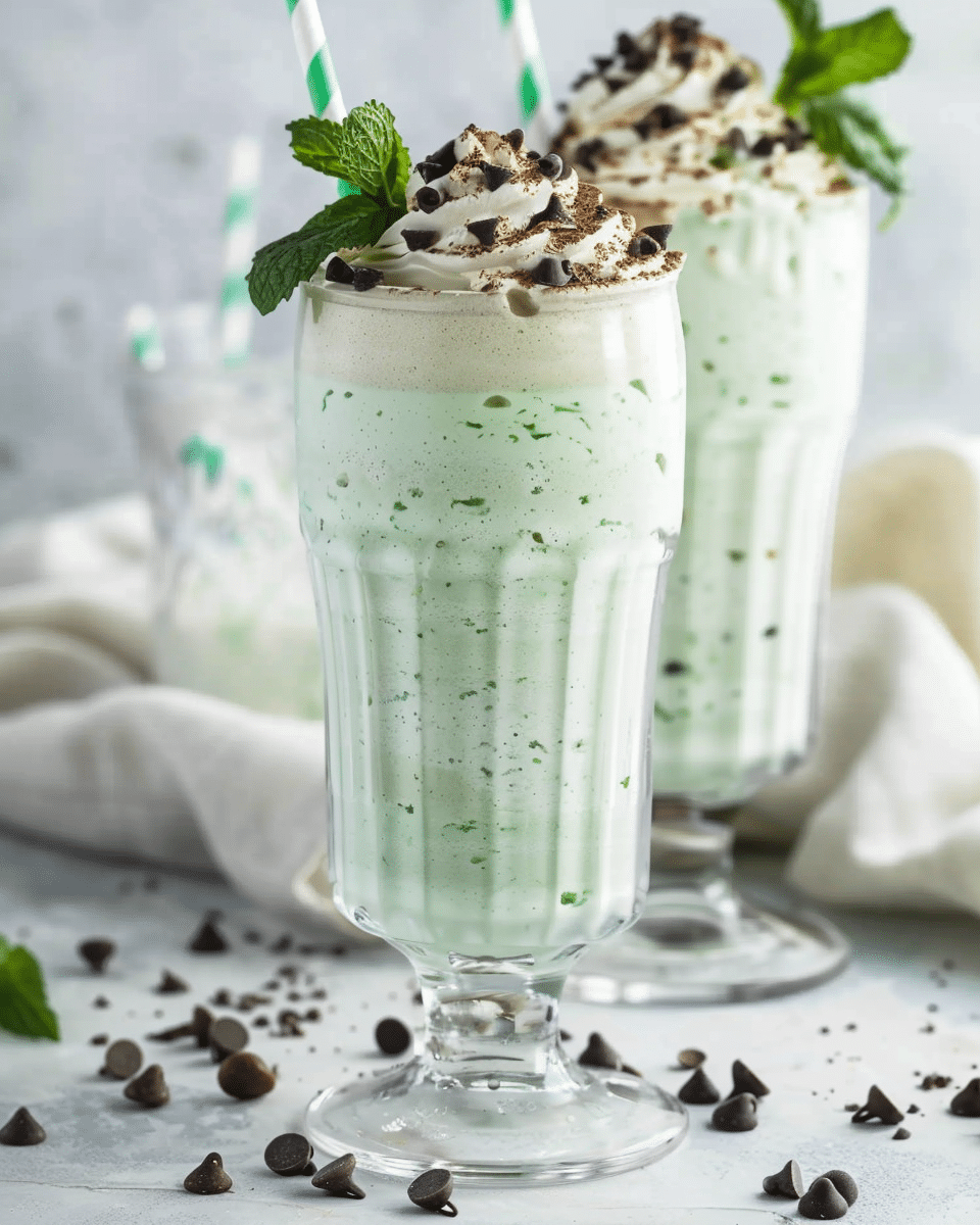 Mint Chocolate Chip Milkshake | Sue Recipe