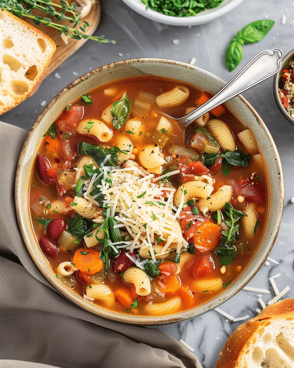 Hearty Italian Minestrone Soup | Sue Recipe