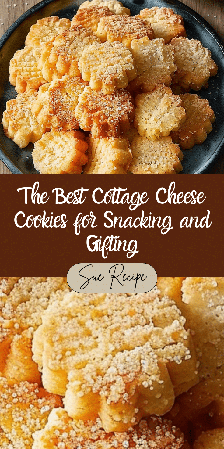 Fluffy Sugar-Topped Cottage Cheese Cookies | Sue Recipe