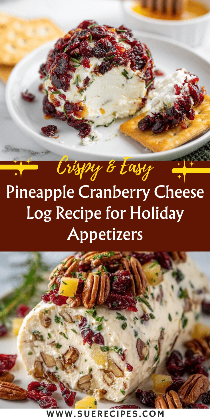 Pineapple Cranberry Holiday Cheese Log – Festive Party Favorite