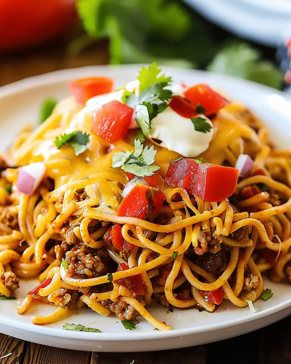 Taco Spaghetti (One-Pot Tex-Mex Fusion) | Sue Recipe
