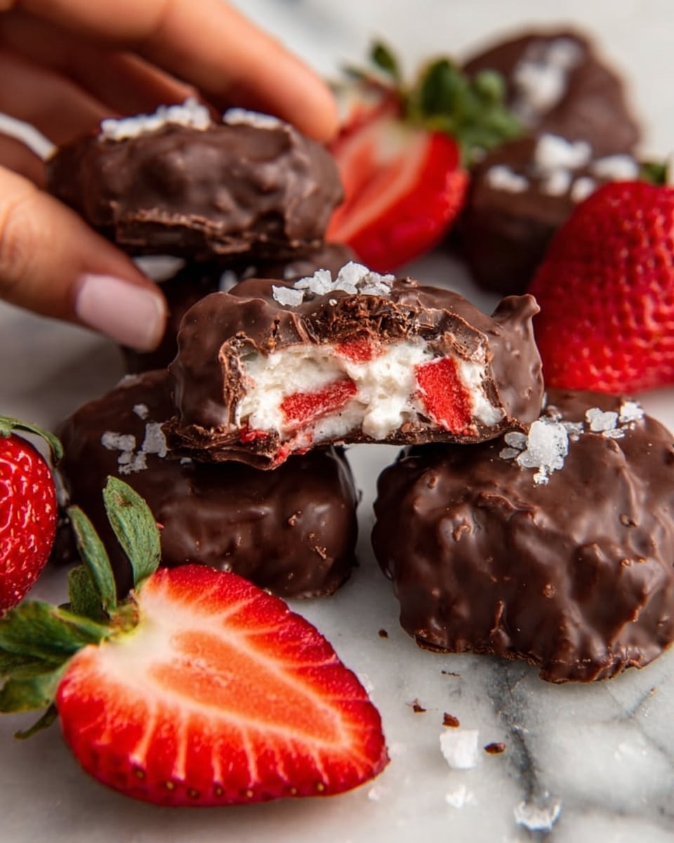 Strawberry Yogurt Clusters with Chocolate Coating - Delicious Summer Treat