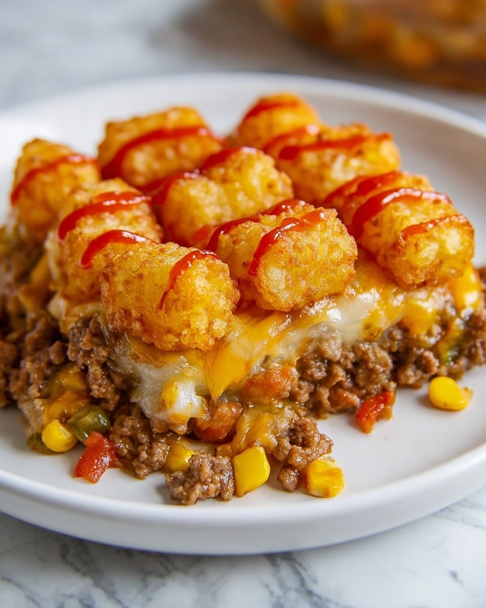 Cowboy Casserole with Ground Beef and Tater Tots – Hearty & Delicious