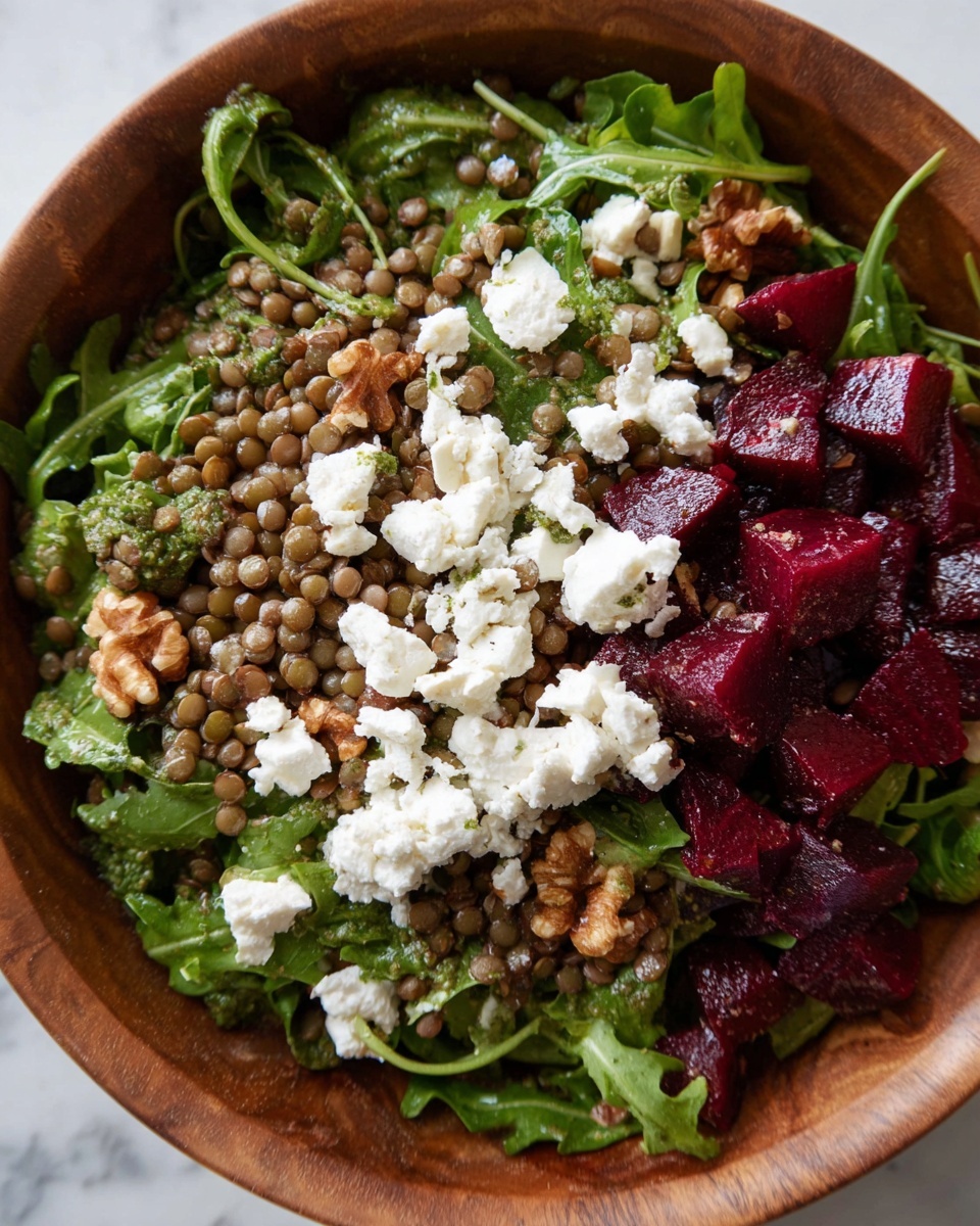 Lentil Salad with Roasted Beets, Goat Cheese & Walnuts - Delicious ...