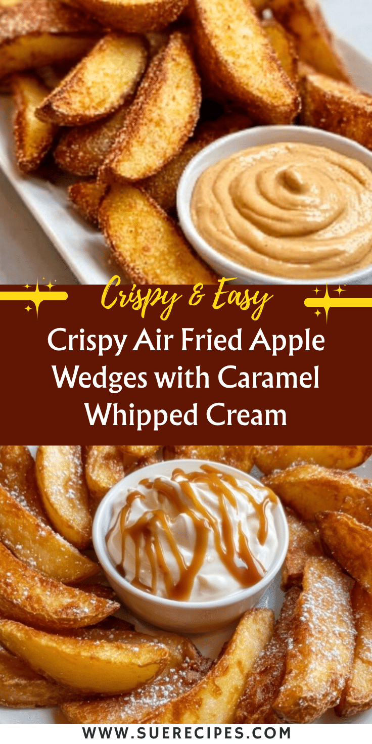 Air Fried Apple Wedges with Caramel Whipped Cream – Easy & Delicious