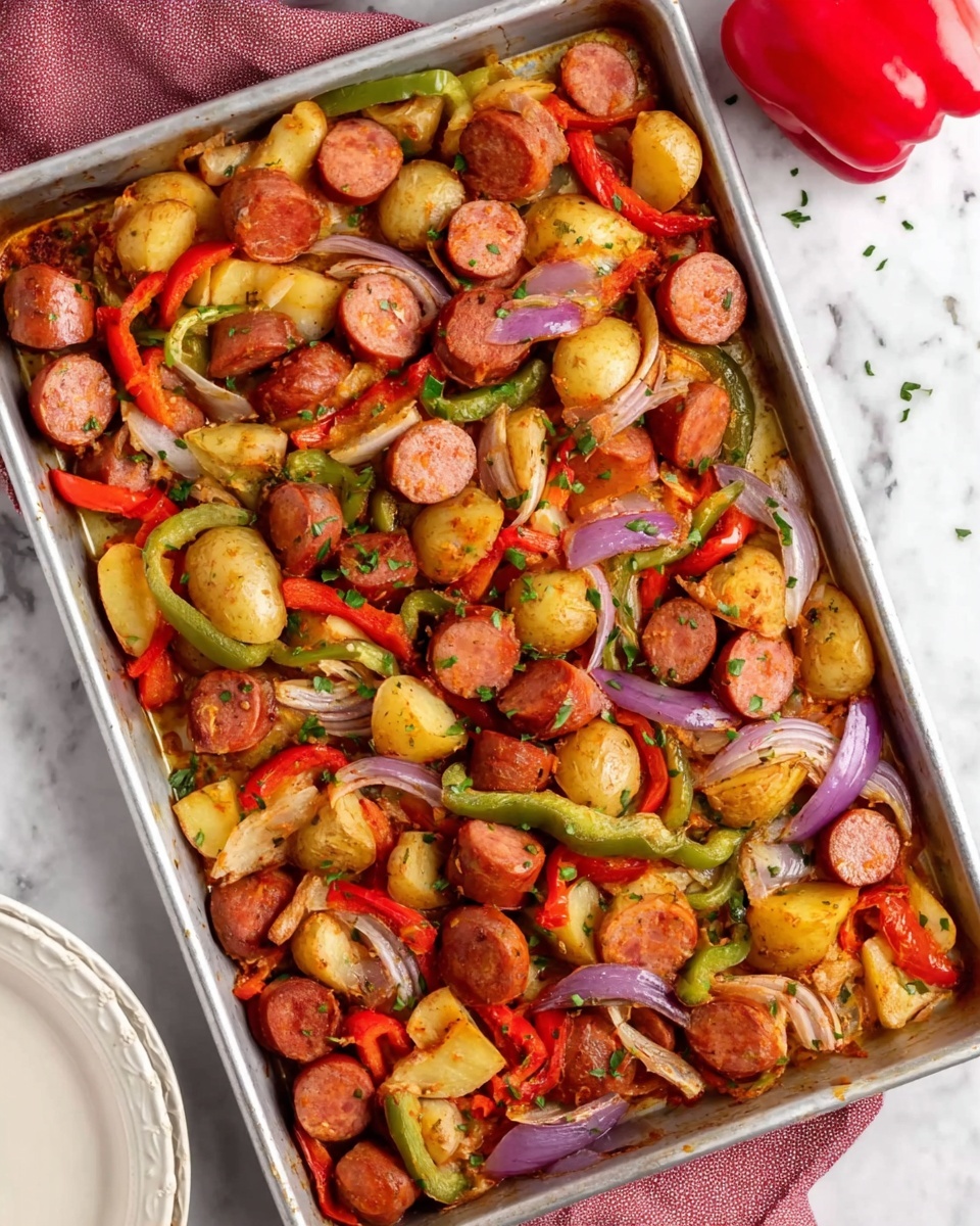 Sheet Pan Sausage, Peppers, and Potatoes: Easy & Flavorful Dinner