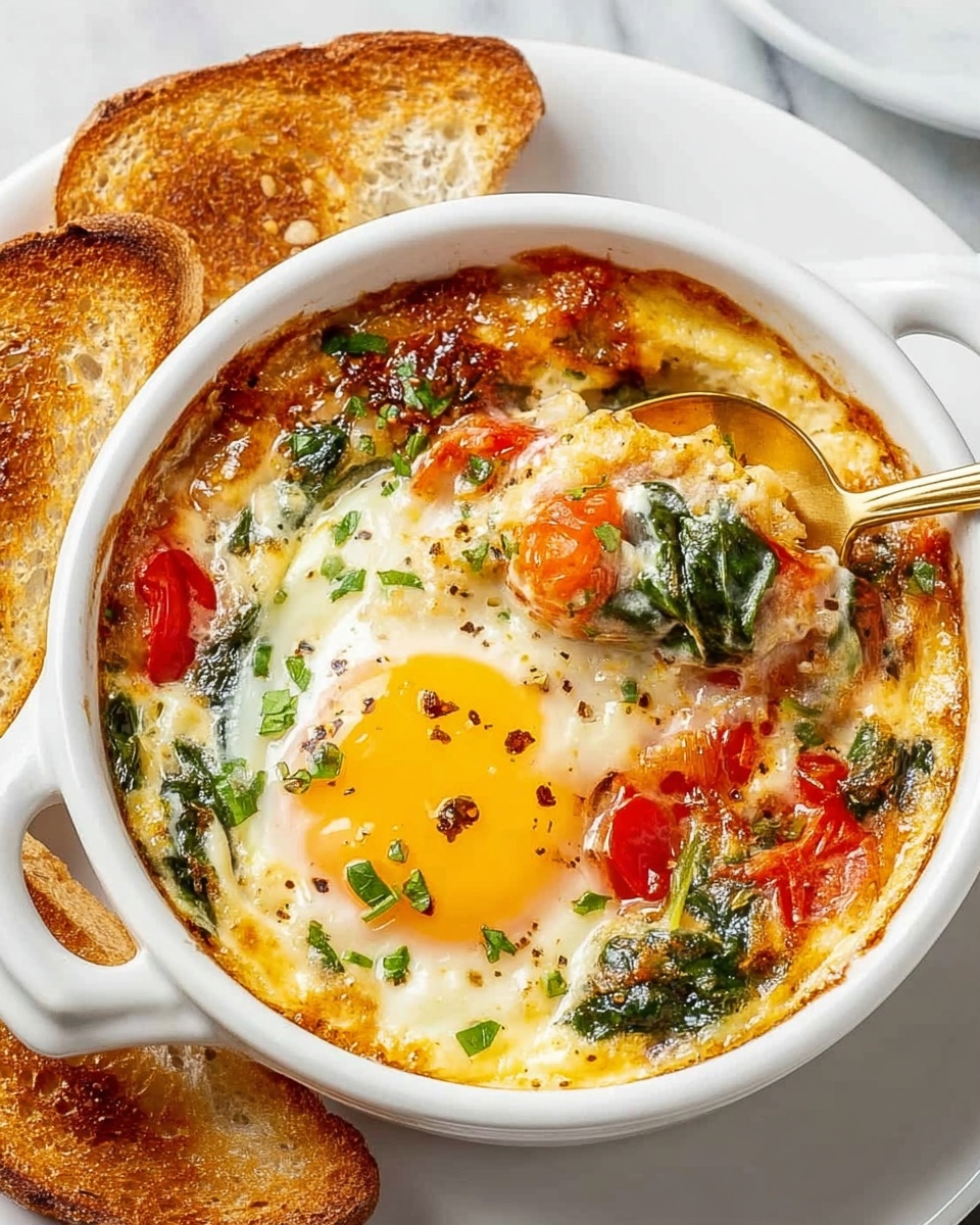 Baked Feta Eggs with Cherry Tomatoes and Veggies – Flavorful & Easy