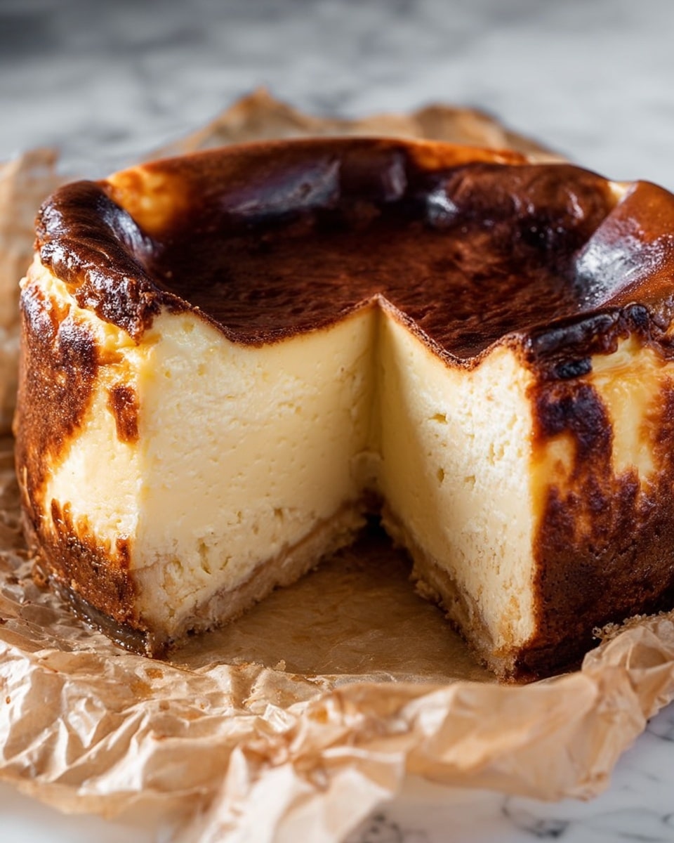 Burnt Basque Cheesecake with Raspberry Coulis – Irresistible & Easy