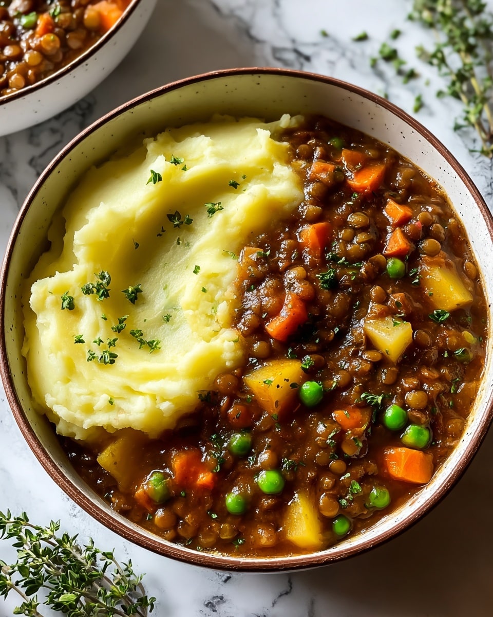Hearty Lentil Stew with Creamy Mashed Potatoes – Cozy & Delicious