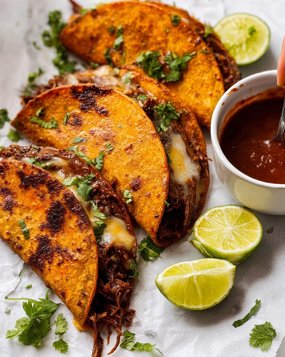 Crispy Birria Tacos with Rich Beef Broth – Irresistible and Flavorful