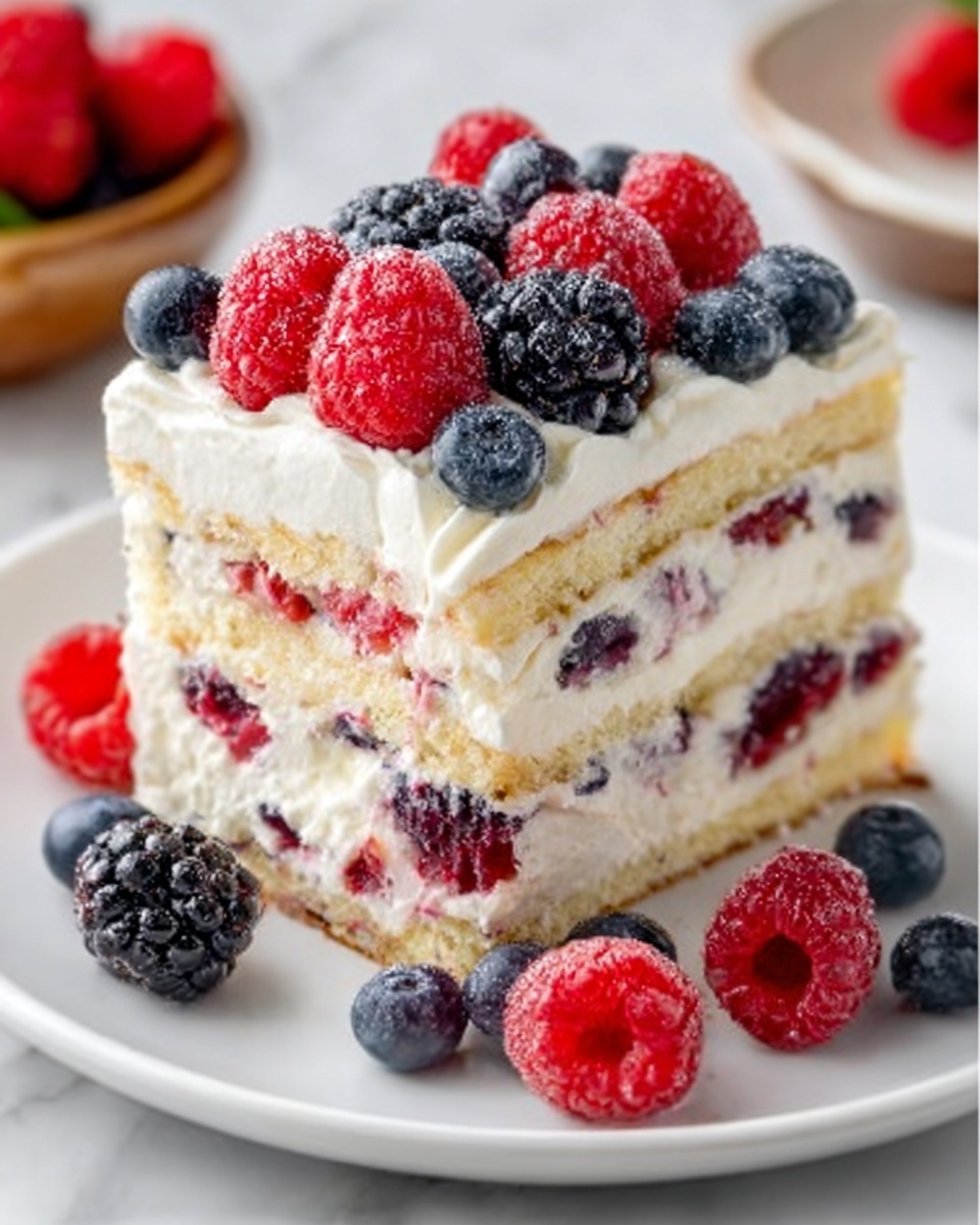 No-Bake Berry Refrigerator Cake: Easy Refreshing Dessert