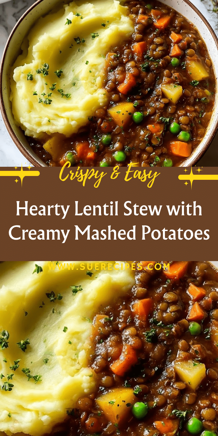 Hearty Lentil Stew with Creamy Mashed Potatoes – Cozy & Delicious
