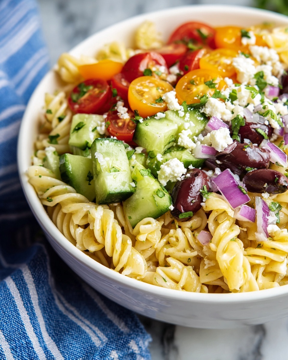Greek Pasta Salad: Vibrant Mediterranean Flavors in Every Bite